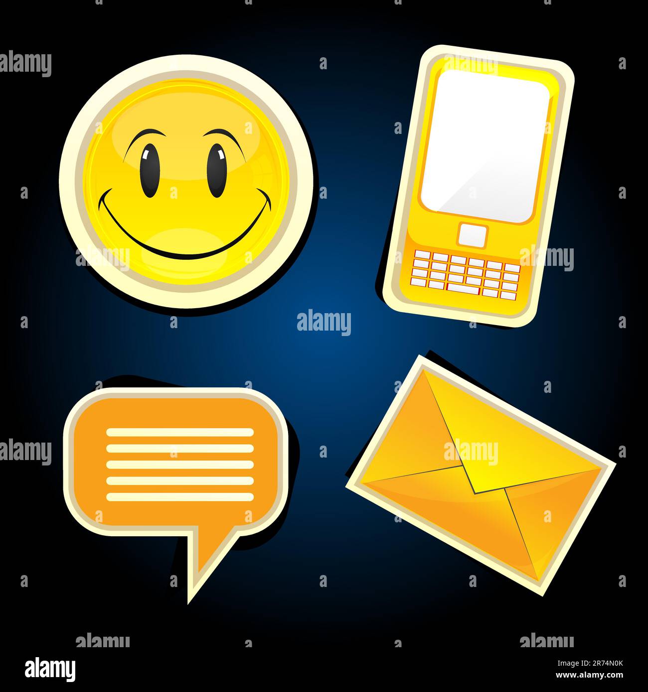 illustration of communication icons Stock Vector Image & Art - Alamy