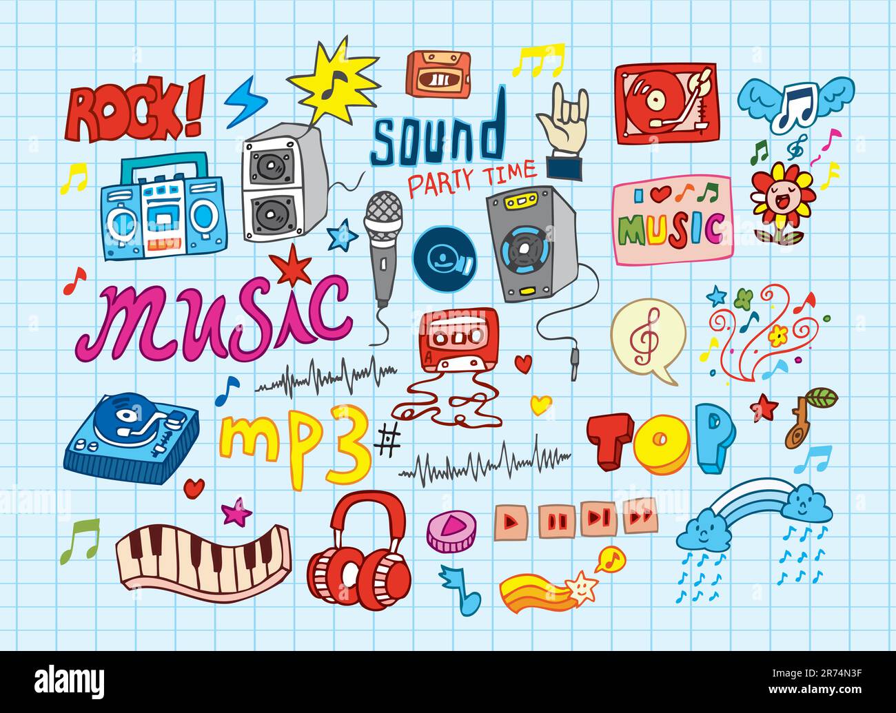 big vector set : Sketchy music illustrations Stock Vector Image & Art ...