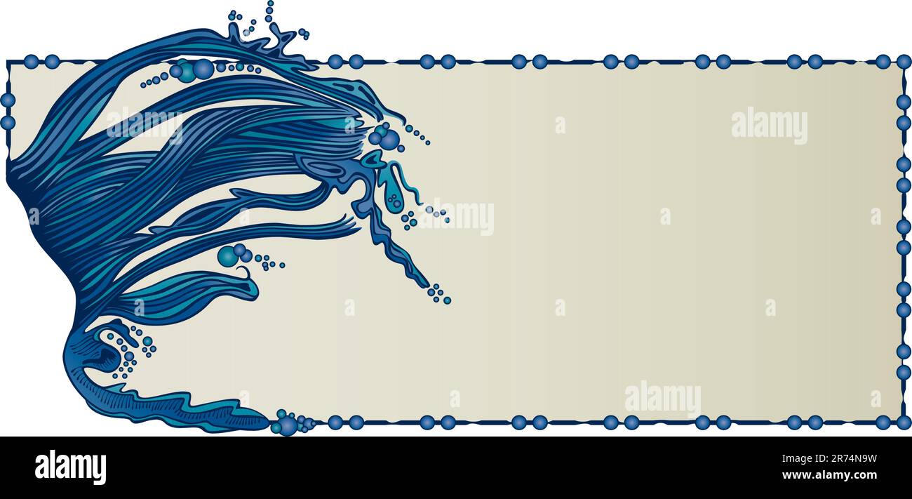 Vector art in Illustrator 8. A swirl of water flows from the edge of a ...