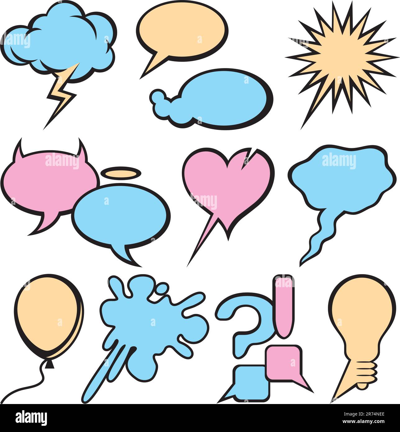 Empty Emotional Text Bubbles Set. Vector Illustration Stock Vector ...