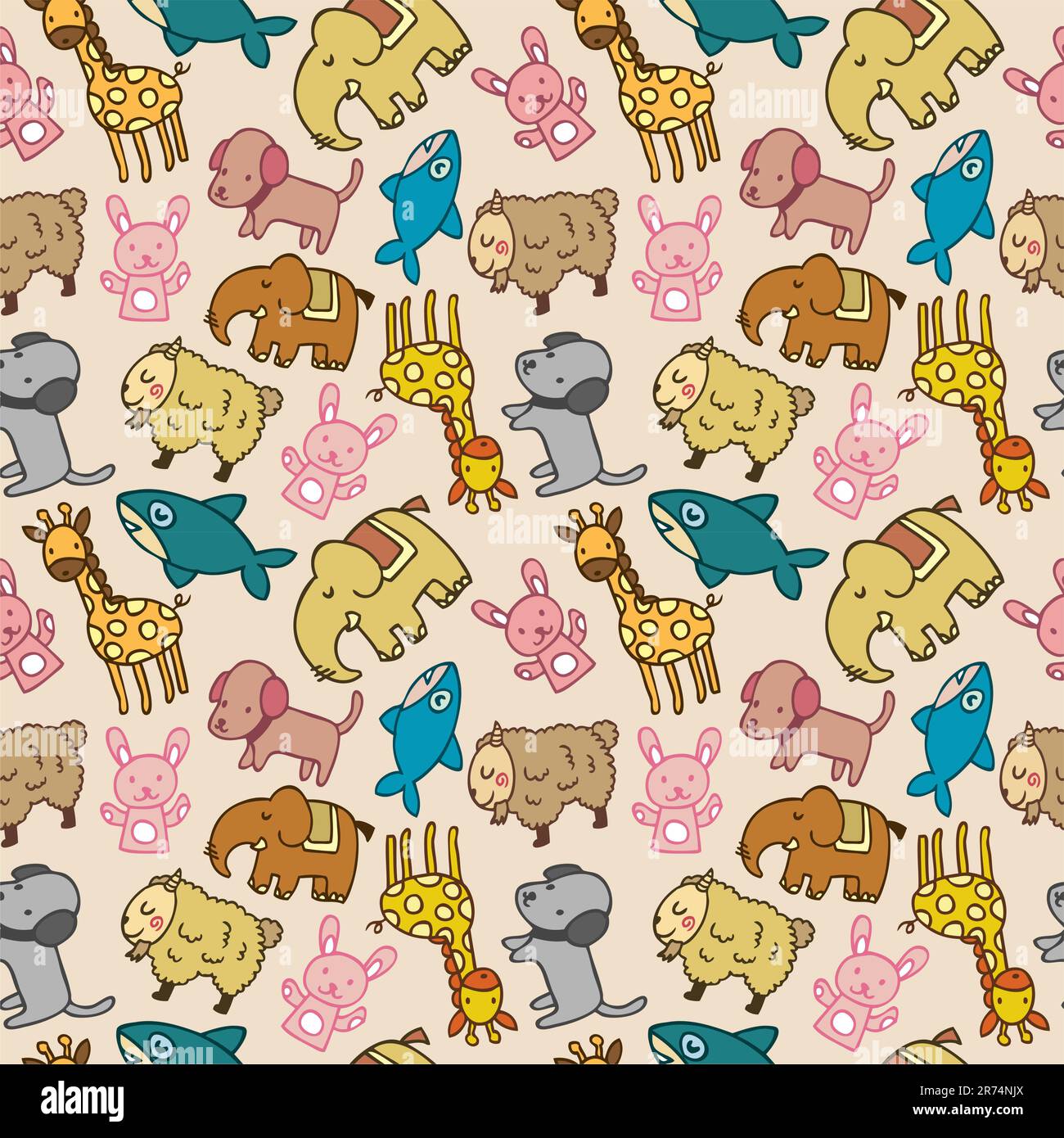 seamless cute animals Stock Vector Image & Art - Alamy