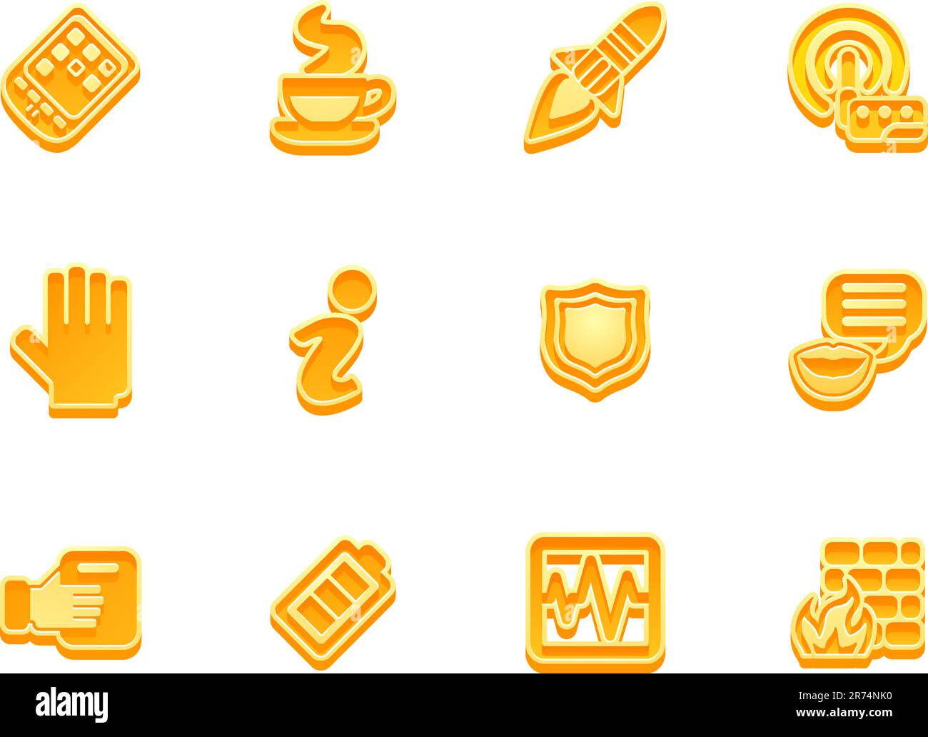 illustration of a set of internet computer application icons Stock ...