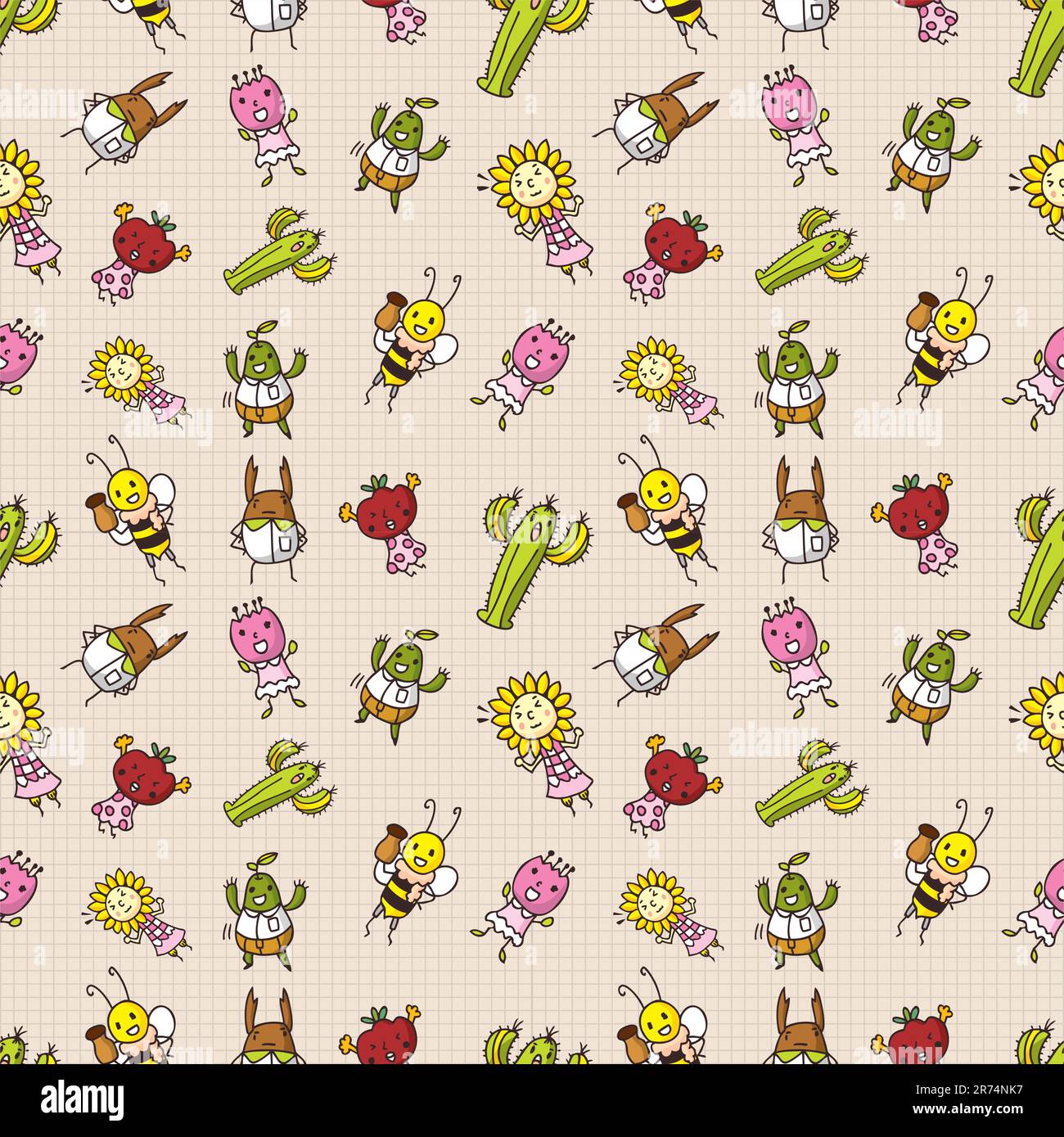 cute cartoon seamless pattern,vector illustration Stock Vector Image ...