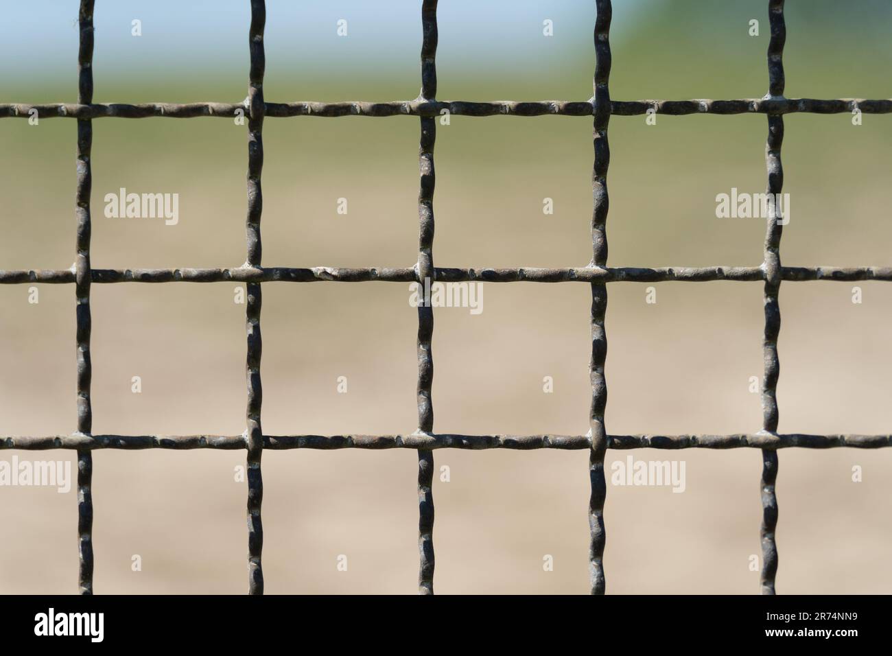 Lattice gate fence, locked in, locked out, emptiness Stock Photo - Alamy
