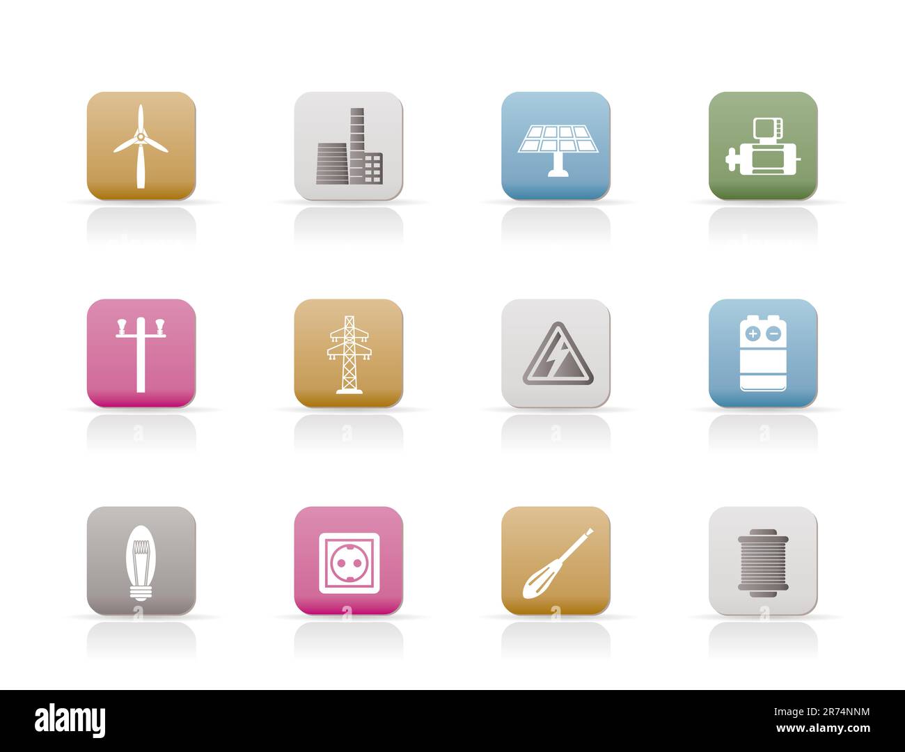 Electricity and power icons - vector icon set Stock Vector Image & Art ...