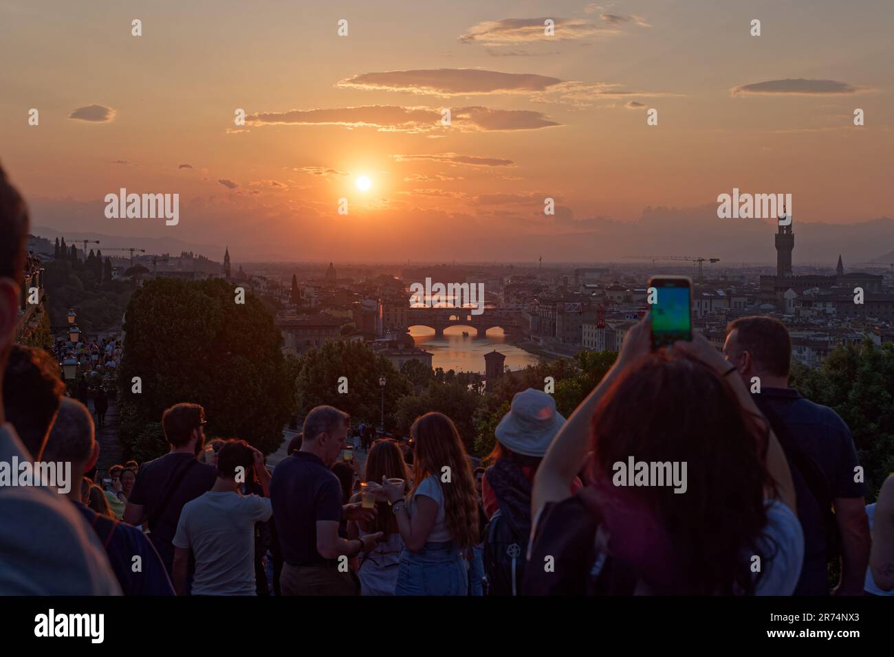 Florence Italy, sunset Stock Photo - Alamy