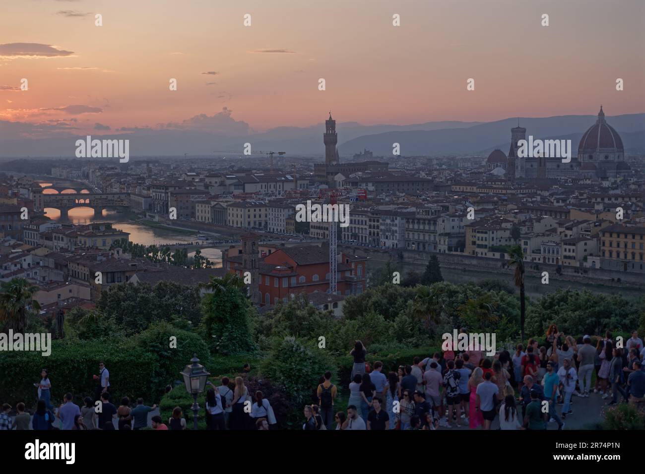 Florence Italy, sunset Stock Photo - Alamy
