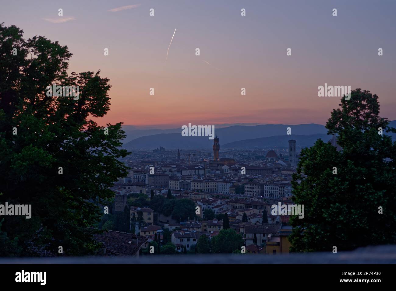 Florence Italy, sunset Stock Photo - Alamy