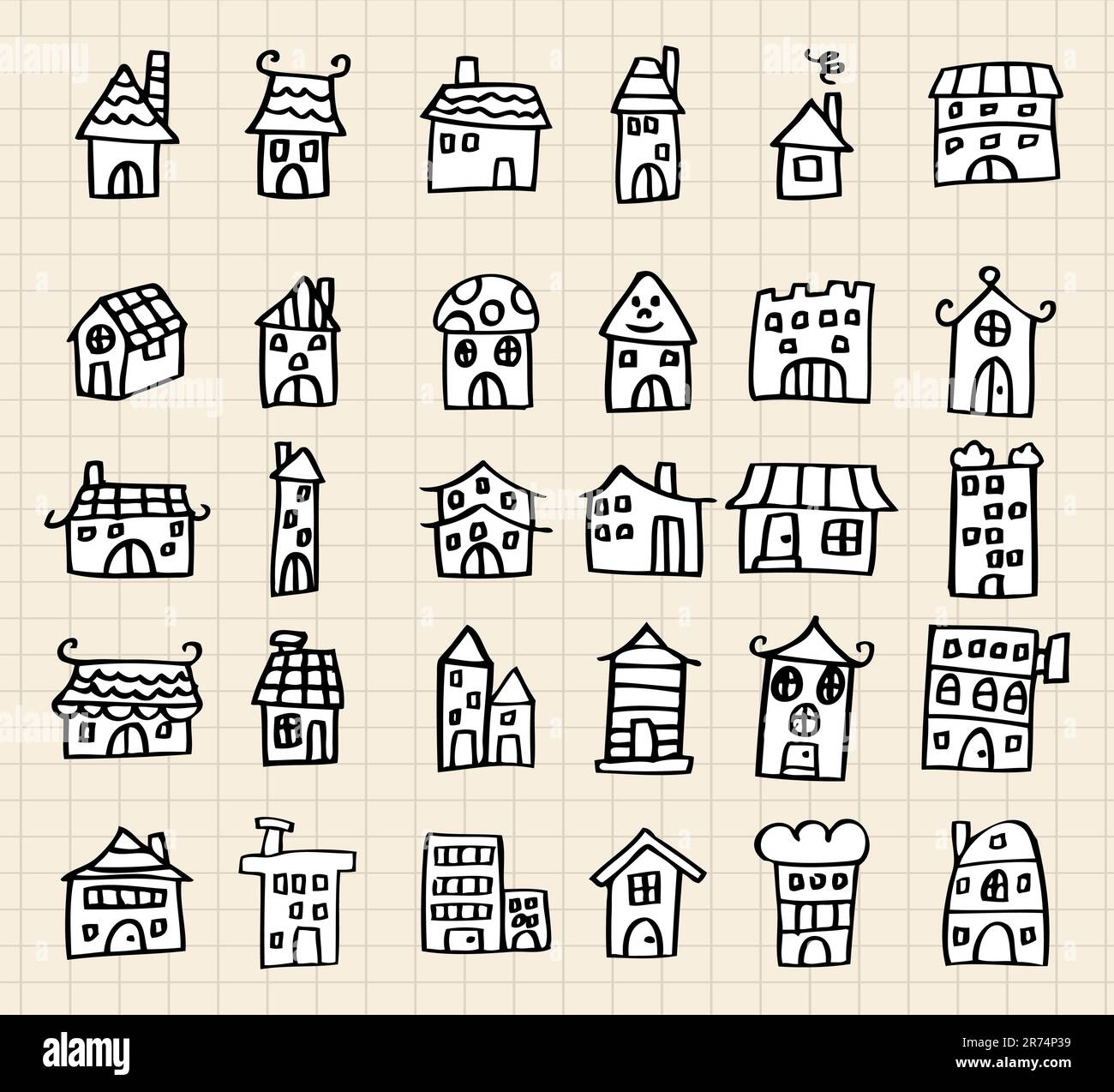 hand draw cute house Stock Vector Image & Art - Alamy