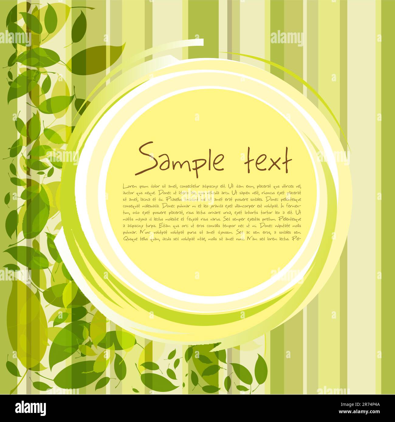 illustration of natural card with leaves and sample text Stock Vector ...