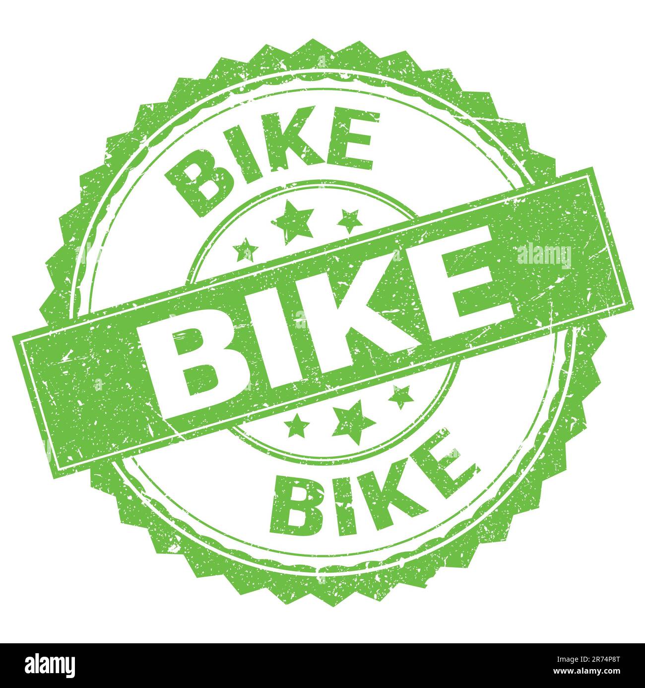 BIKE text written on green round stamp sign Stock Photo - Alamy