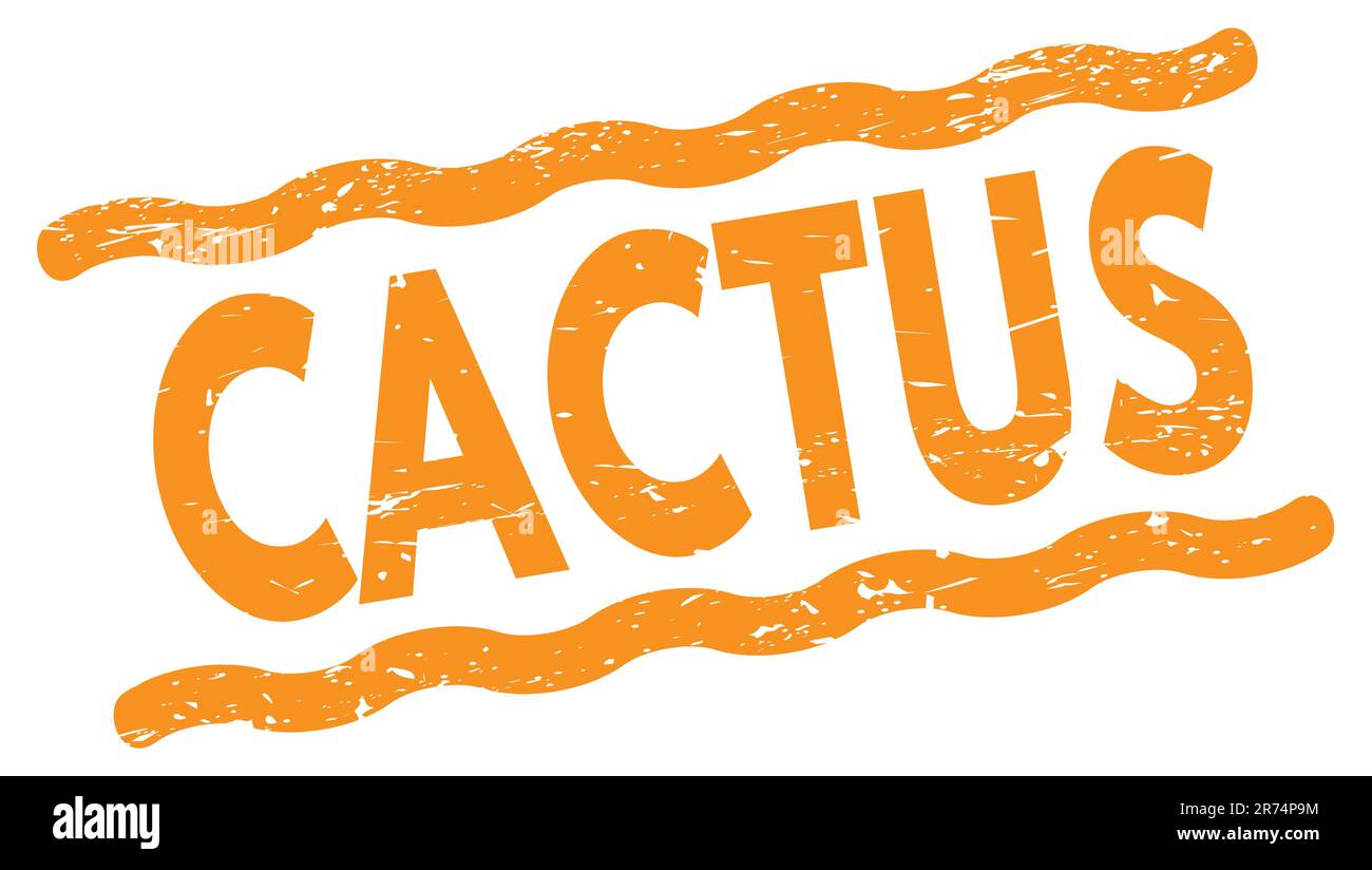 CACTUS text written on orange lines stamp sign Stock Photo - Alamy