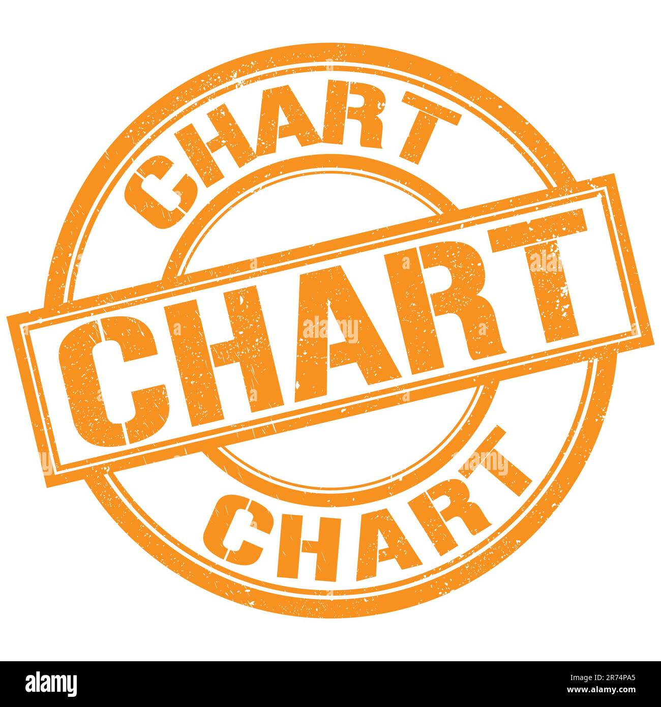 CHART text written on orange round stamp sign Stock Photo - Alamy