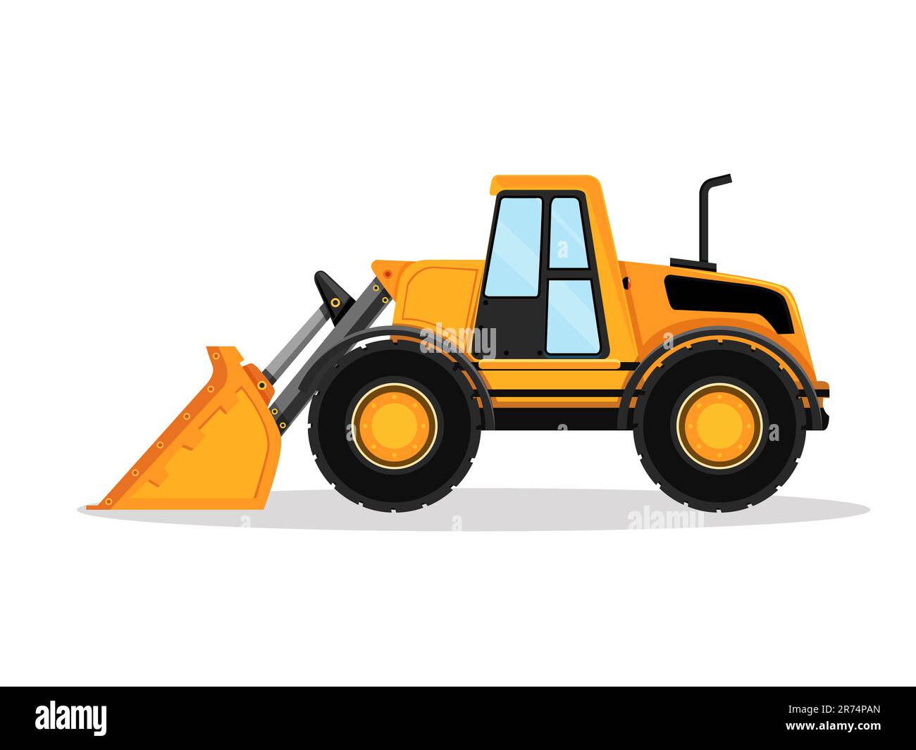 Bulldozer digger construction vehicle cartoon hi-res stock photography ...