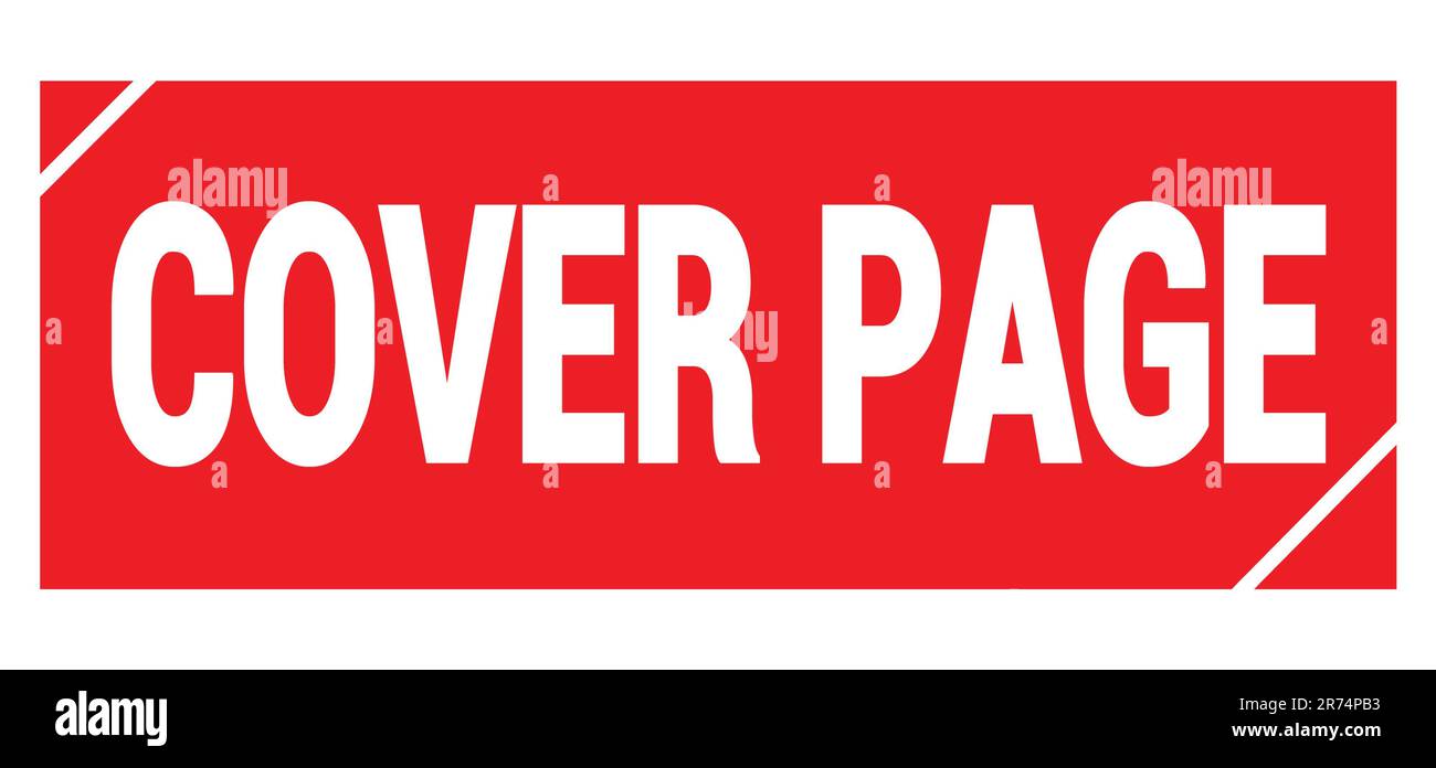 COVER PAGE text written on red grungy stamp sign Stock Photo - Alamy