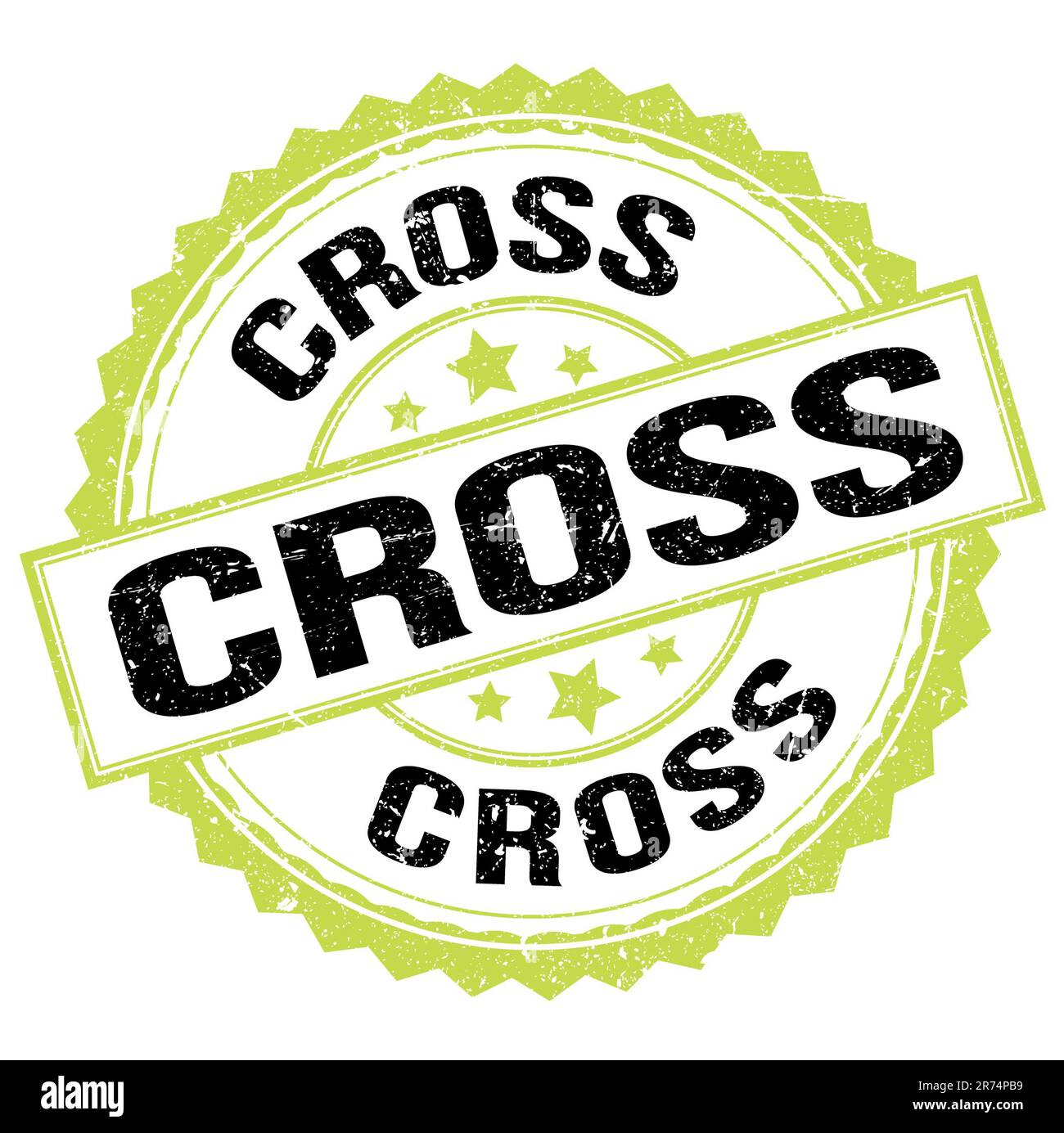 CROSS text written on green-black round stamp sign Stock Photo - Alamy