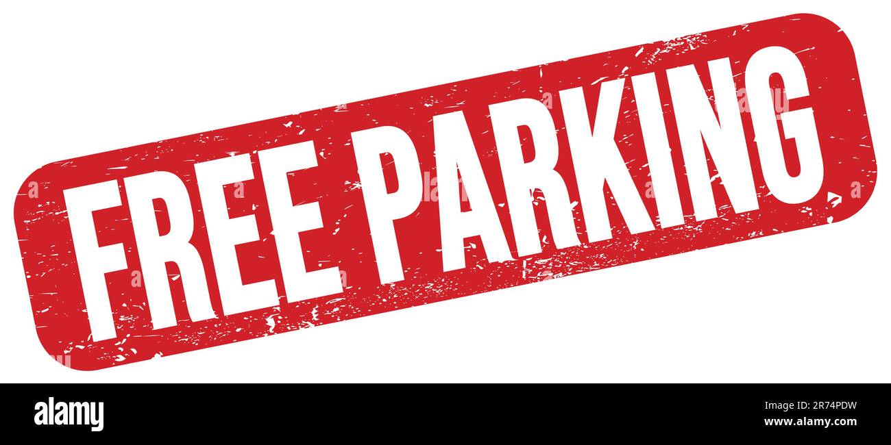 FREE PARKING text written on red grungy stamp sign Stock Photo - Alamy