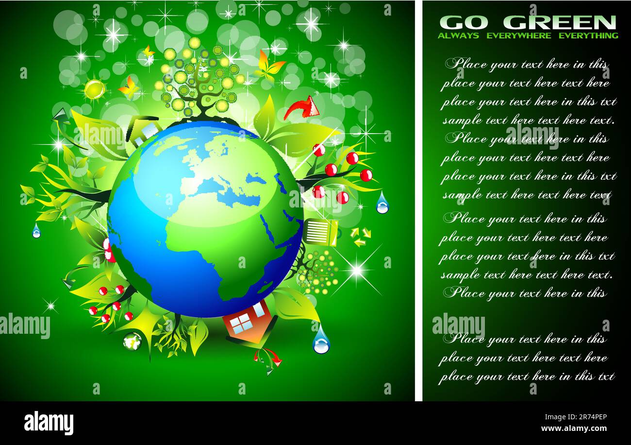 Go Green Ecology Background for Environmental Respect Posters Stock ...