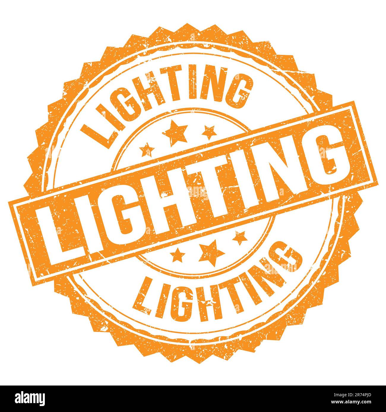 LIGHTING text written on orange round stamp sign Stock Photo - Alamy
