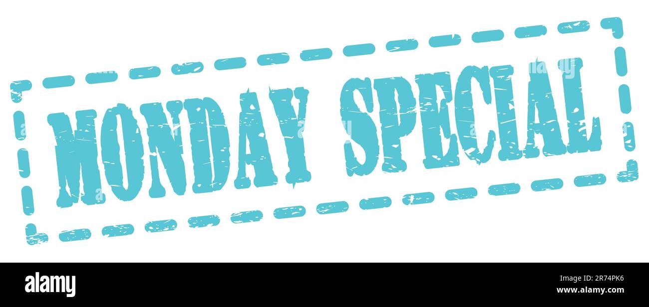 MONDAY SPECIAL text written on blue dash stamp sign Stock Photo - Alamy