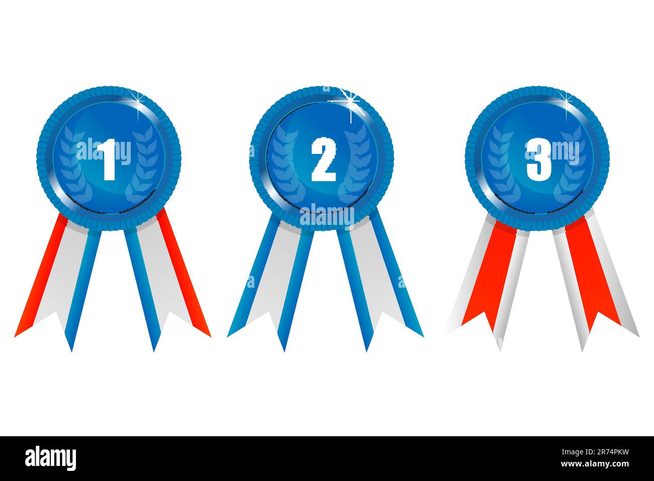 illustration of ribbon prizes on white background Stock Vector Image ...