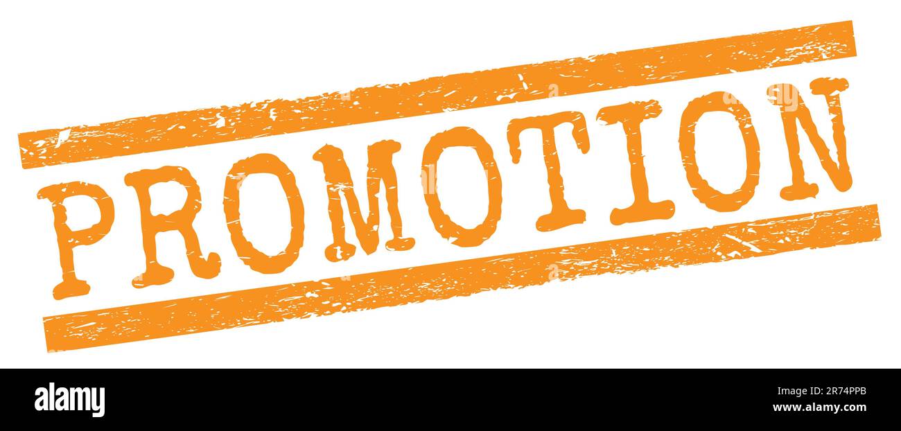 PROMOTION text written on orange grungy lines stamp sign Stock Photo ...
