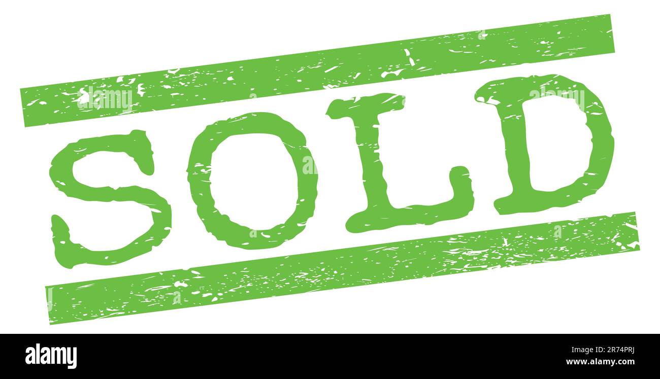 SOLD text written on green grungy lines stamp sign Stock Photo - Alamy