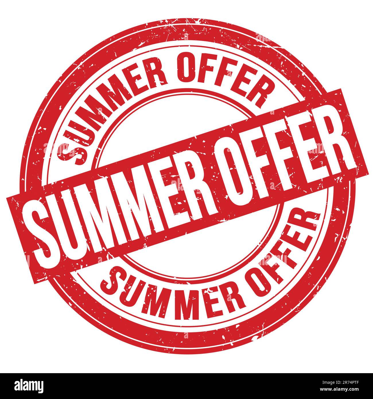 SUMMER OFFER text written on red round grungy stamp sign Stock Photo ...