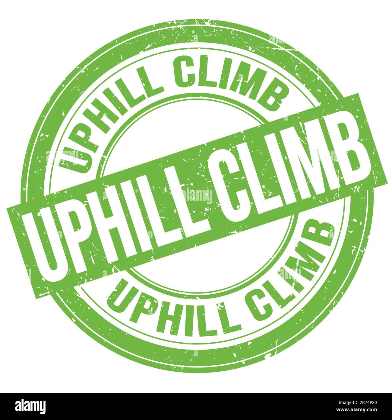 UPHILL CLIMB text written on green round grungy stamp sign Stock Photo ...