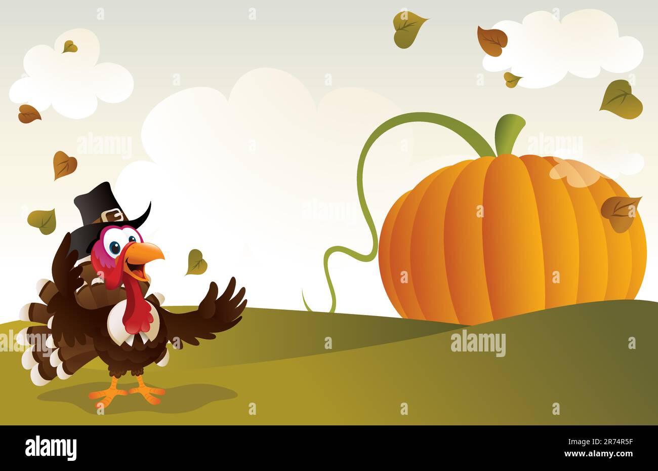 Pumpkin harvest scene Stock Vector Images - Alamy