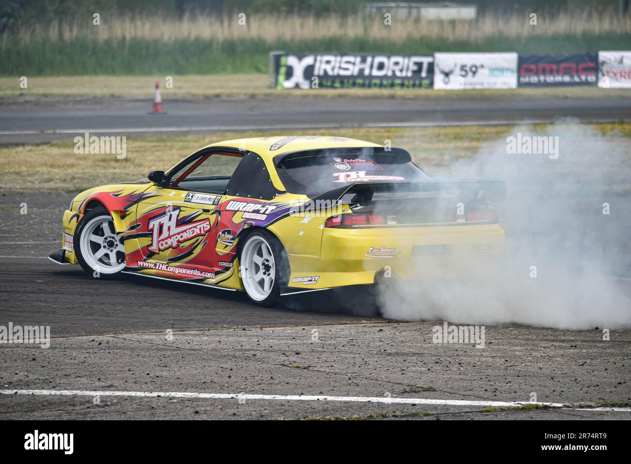 Car drifting in the Irish Drift Championship Ballykelly Northern Ireland Stock Photo - Alamy