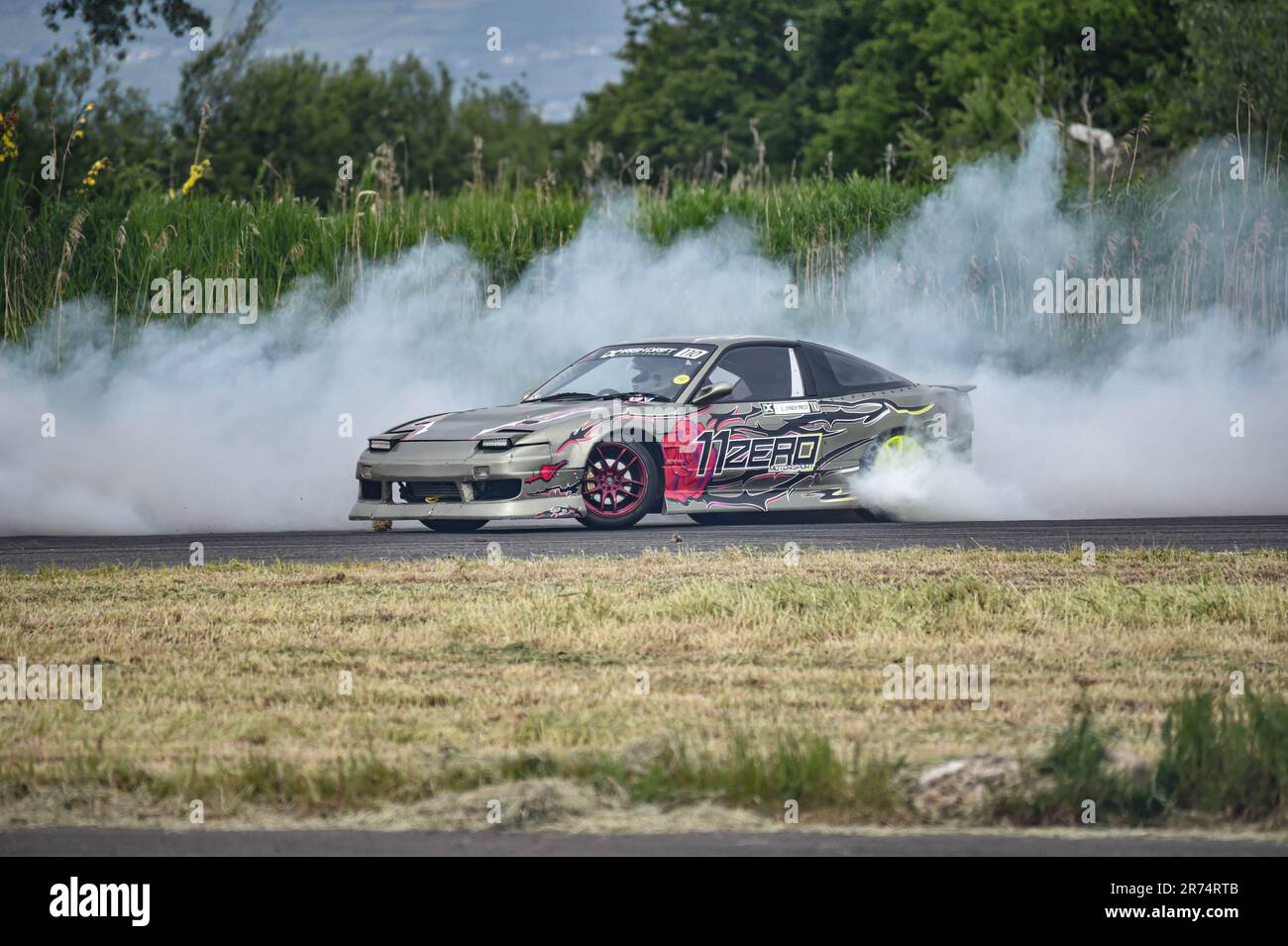 Car drifting in the Irish Drift Championship Ballykelly Northern Ireland Stock Photo - Alamy