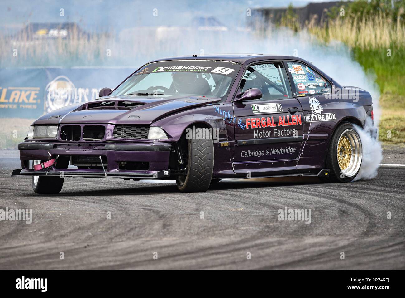 Car drifting in the Irish Drift Championship Ballykelly Northern ...