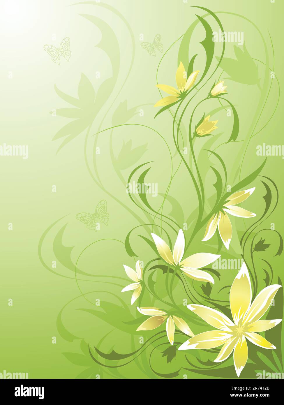 Floral background green Stock Vector Image & Art - Alamy