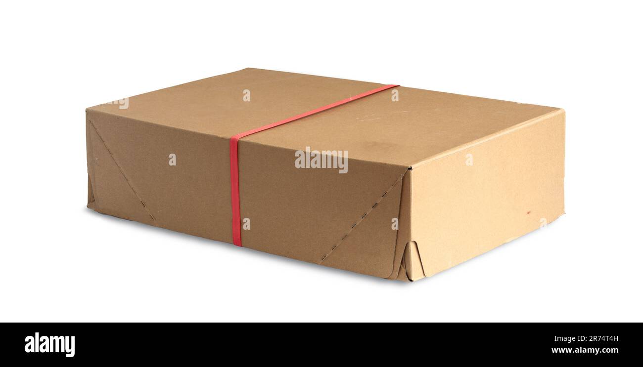 brown paper box isolated on white background Stock Photo - Alamy