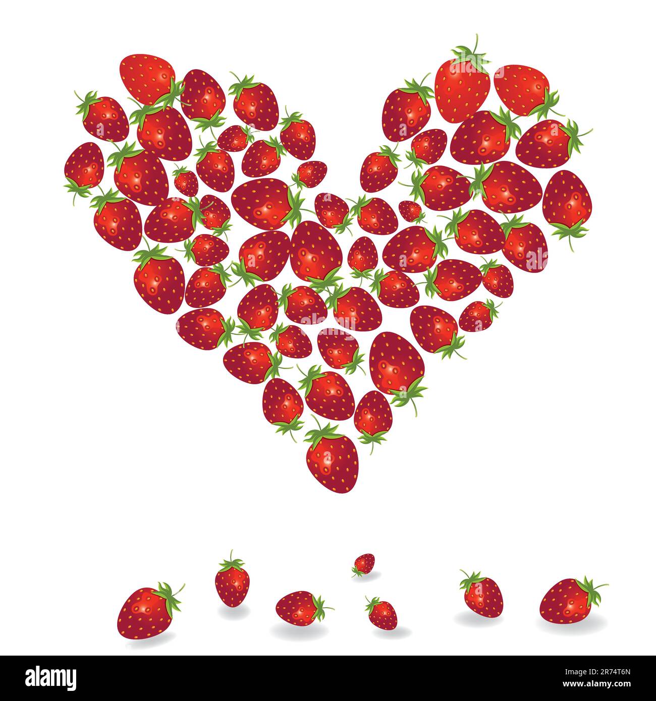 Valentines Day background with heart, strawberry, element for design ...