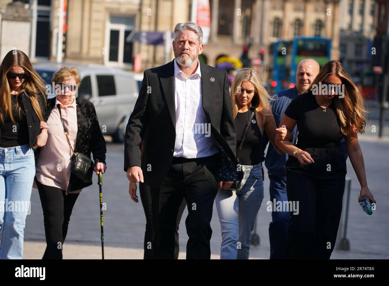 The father of Elle Edwards, Tim Edwards, (centre) arrives with family ...