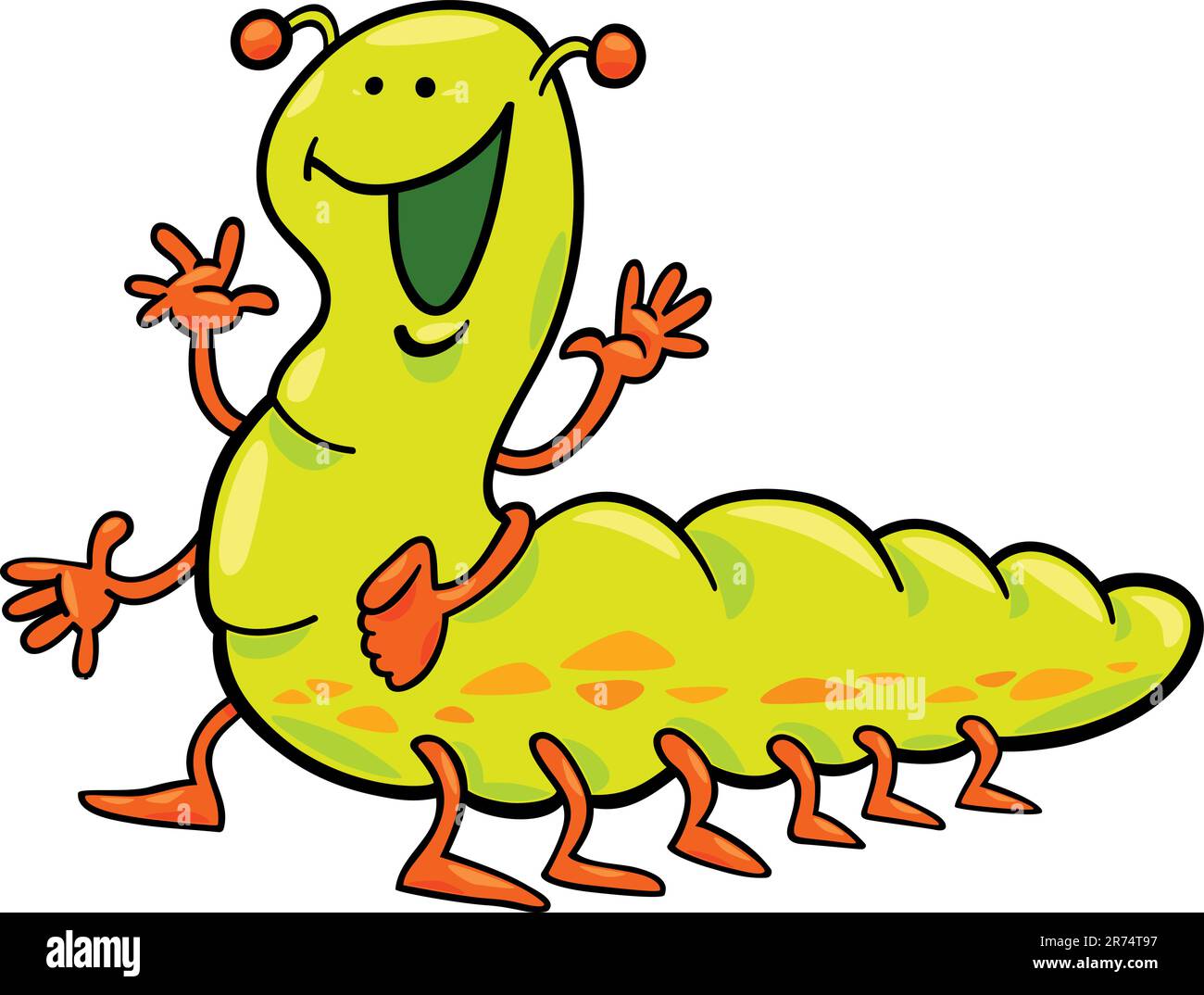 cartoon illustration of funny caterpillar Stock Vector Image & Art - Alamy