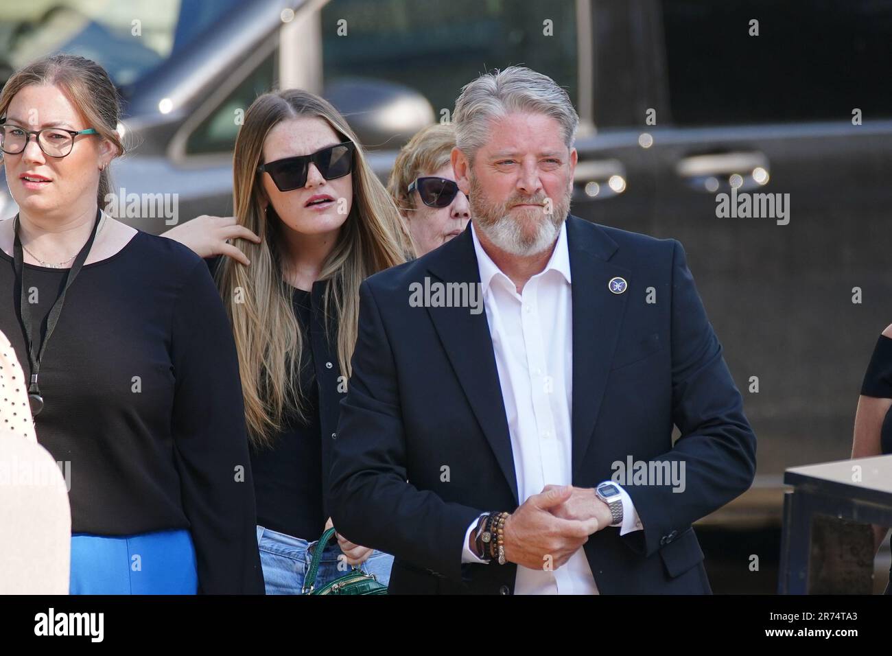 The father of Elle Edwards, Tim Edwards, arrives with family members at ...
