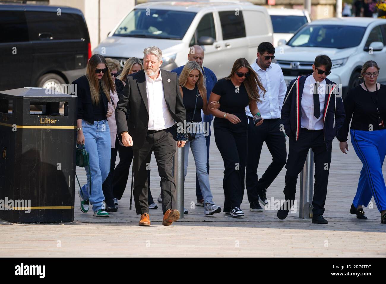 The father of Elle Edwards, Tim Edwards, (third left) arrives with ...