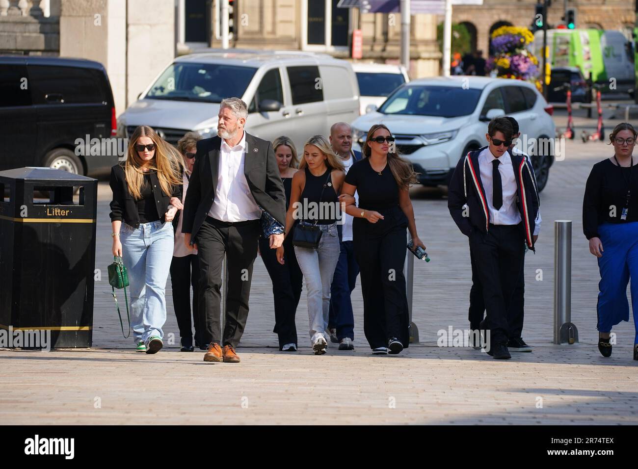 The father of Elle Edwards, Tim Edwards, (third left) arrives with ...
