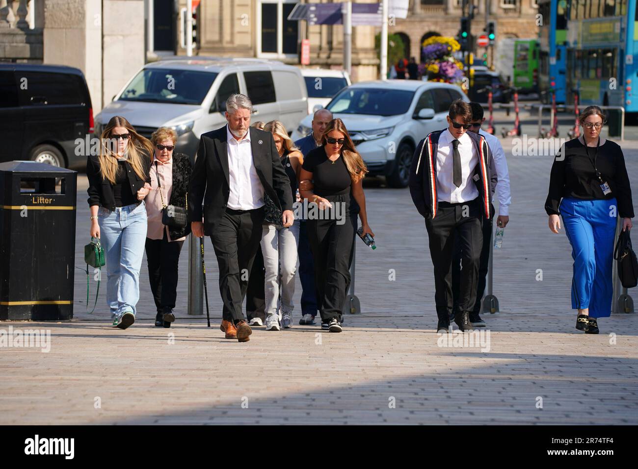 The father of Elle Edwards, Tim Edwards, (third left) arrives with ...