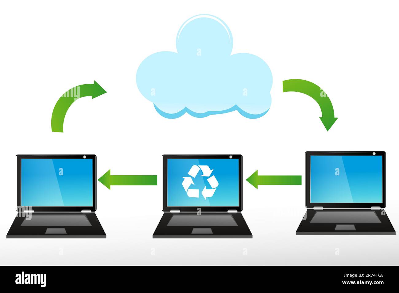illustration of recycle laptops on white background Stock Vector Image ...