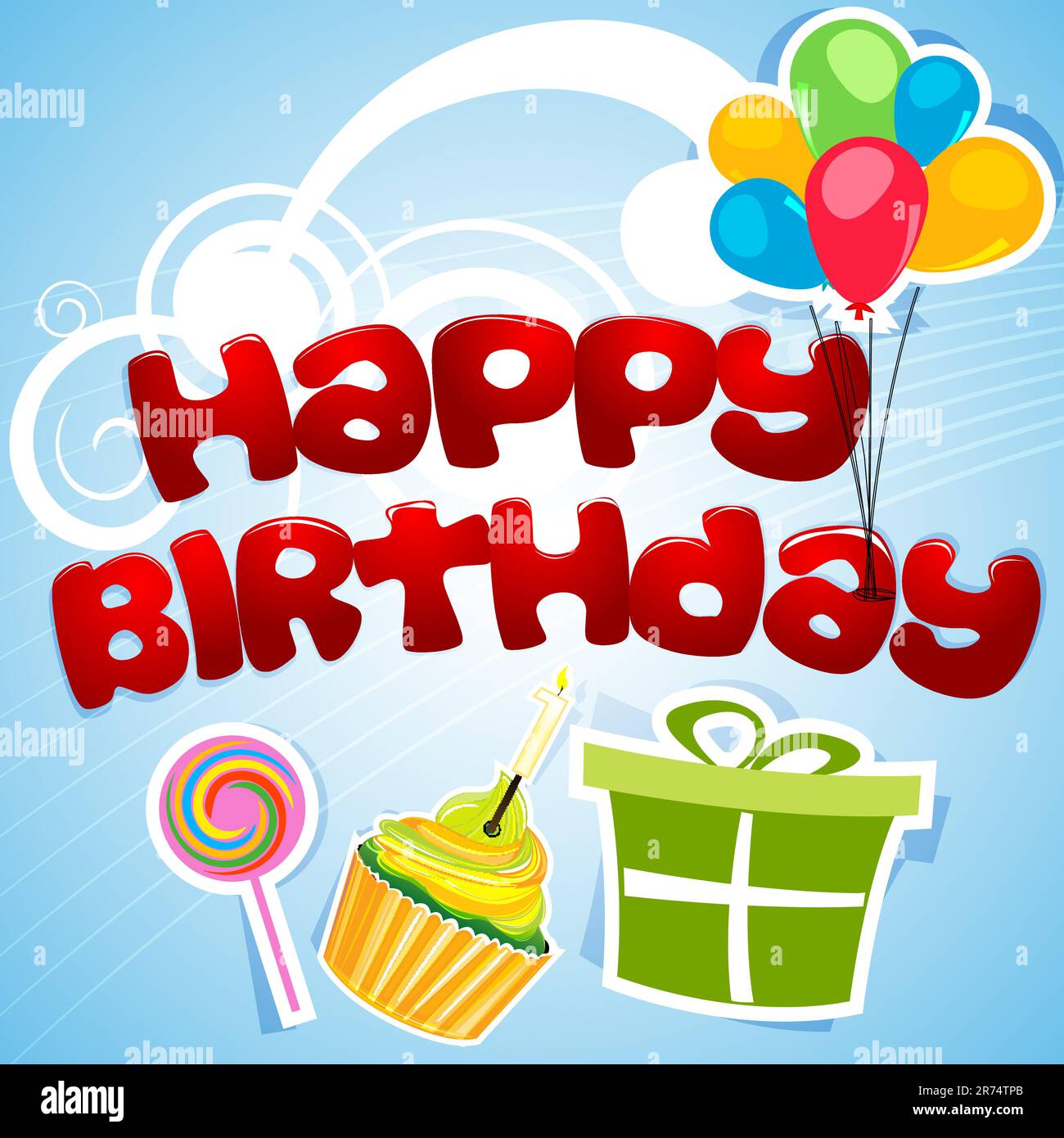 Illustration happy birthday card hi-res stock photography and images ...