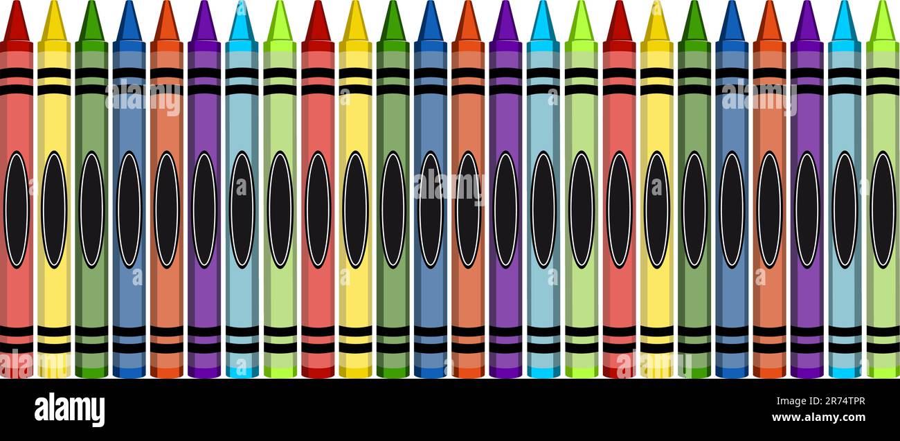 Group of 24 colorful crayons isolated on white background Stock Vector ...