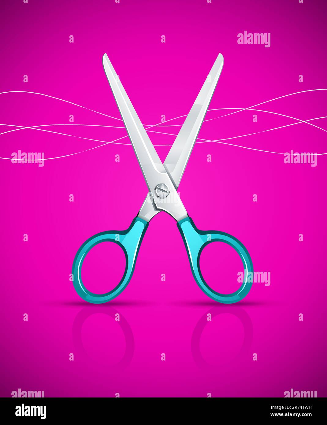 scissors on pink background - vector illustration Stock Vector Image ...