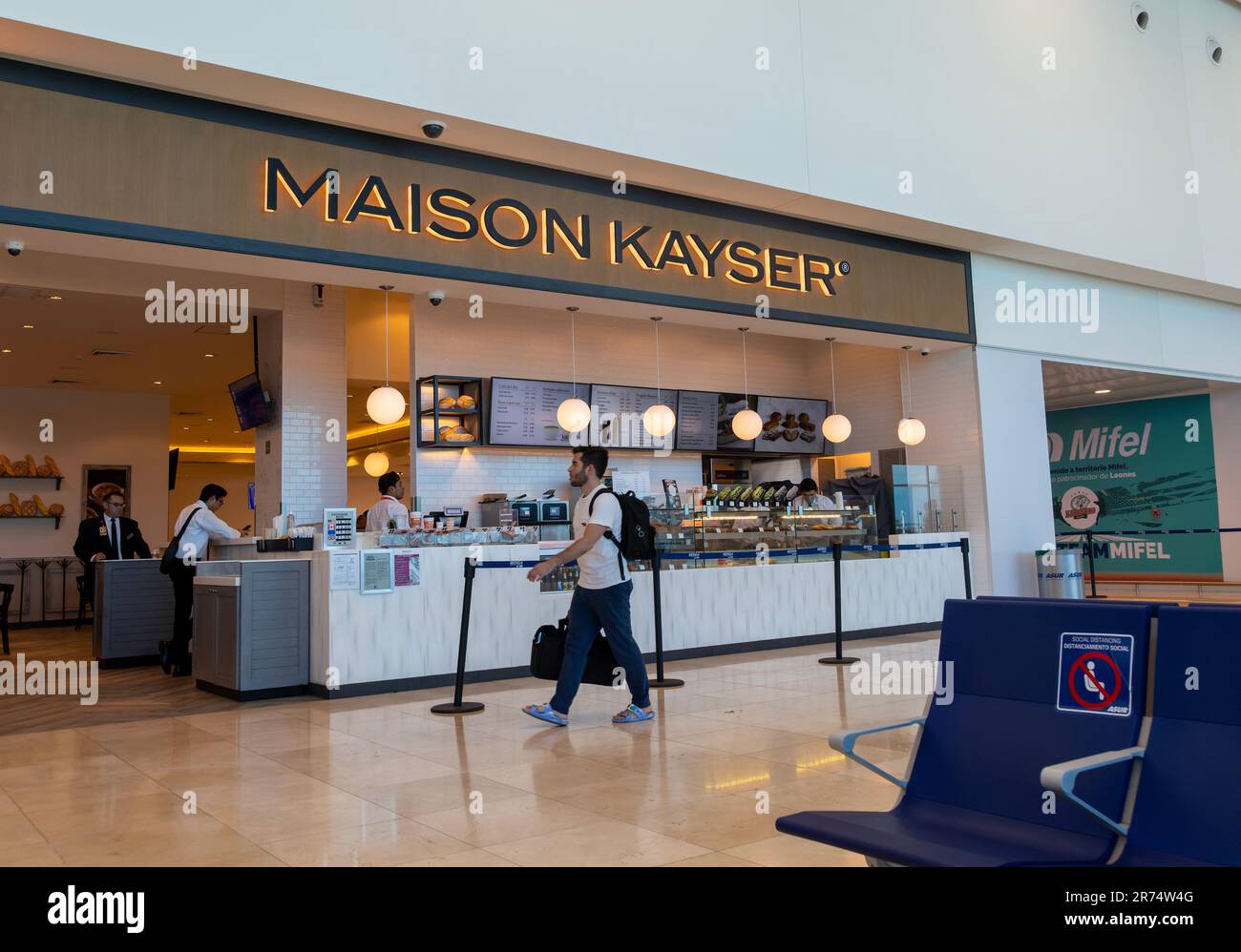 Maison Kayser cafe restaurant bar, departure lounge area inside airport ...