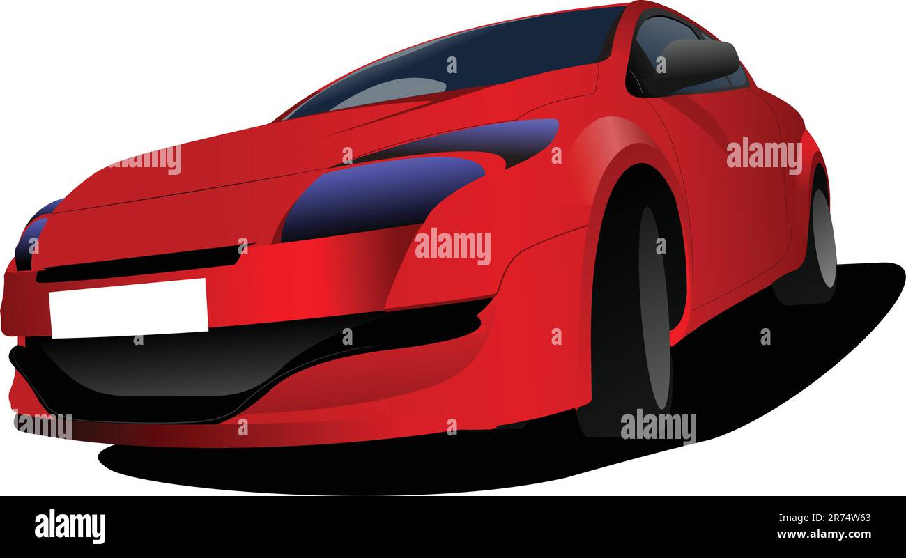 Red car on the road. Vector illustration Stock Vector Image & Art - Alamy