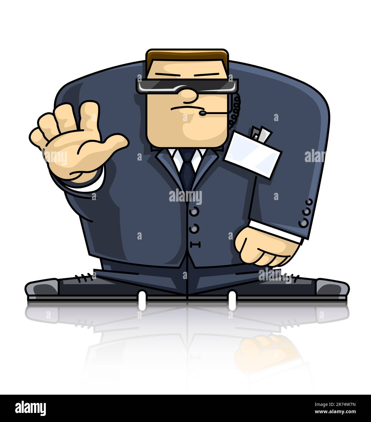 security man in suit and goggles vector illustration isolated on white ...