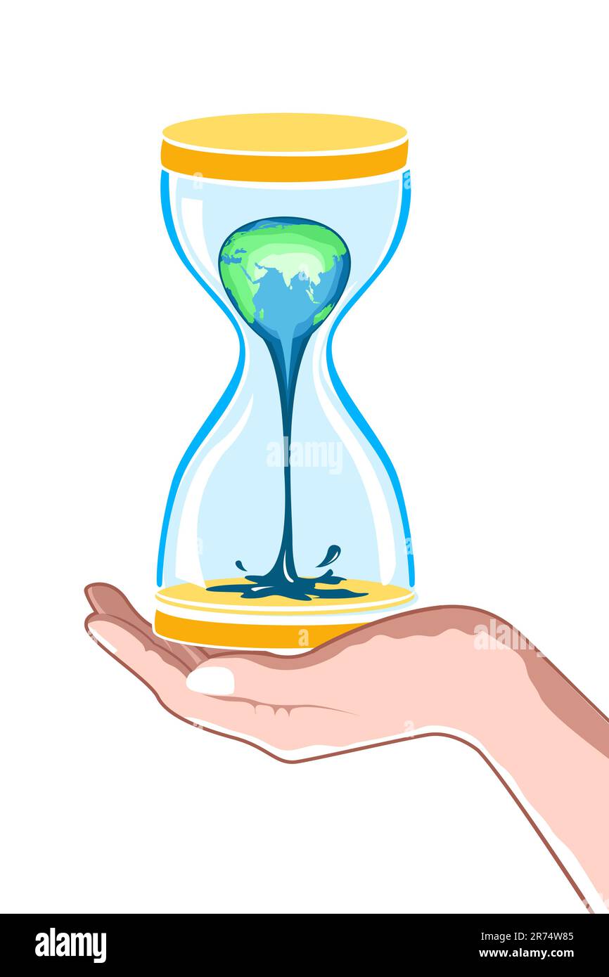 illustration of hour watch in hand on white background Stock Vector ...